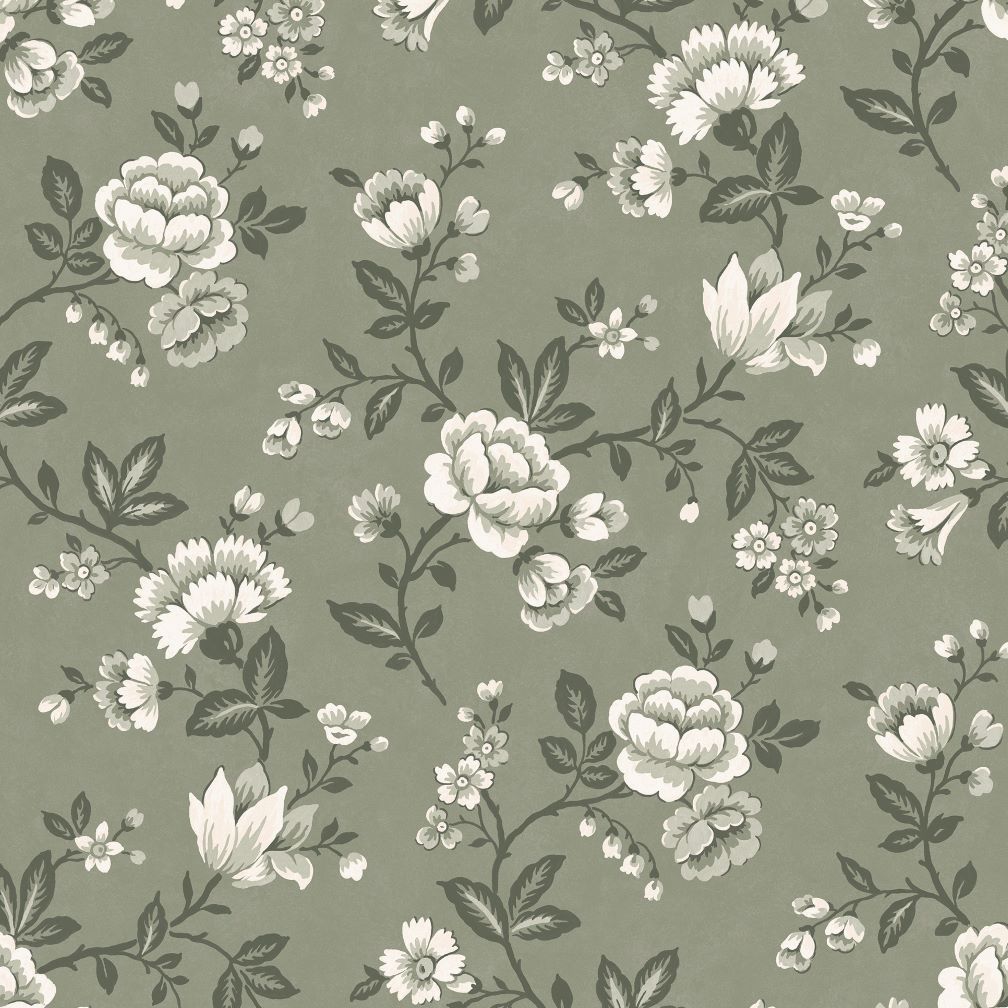Laura Ashley Bradenbury Trail Antique Green Wallpaper