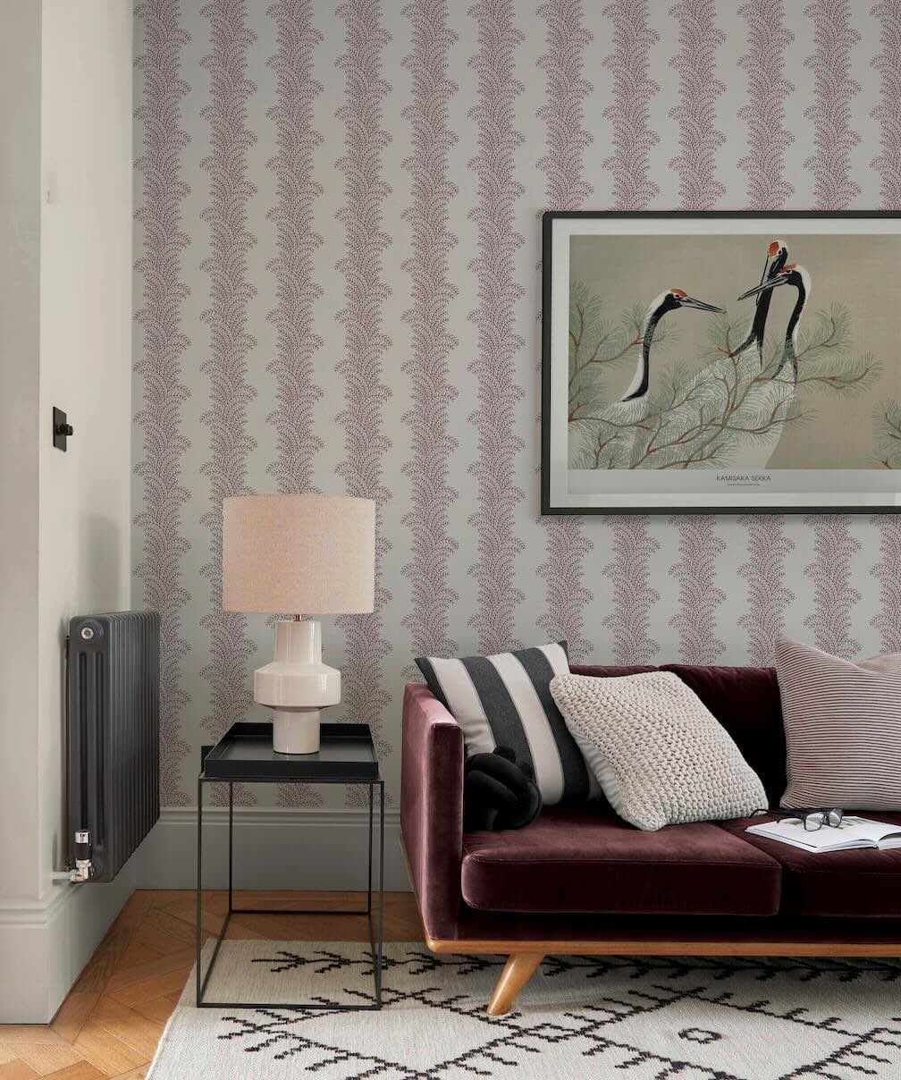 Graham & Brown Whispering Fern Divine Damson Wallpaper – Decor Warehouse