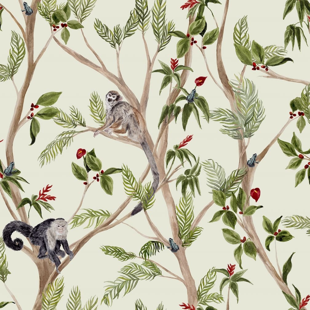 Arthouse Tropical Monkey Wallpaper | Jungle Wall Decor – Decor Warehouse