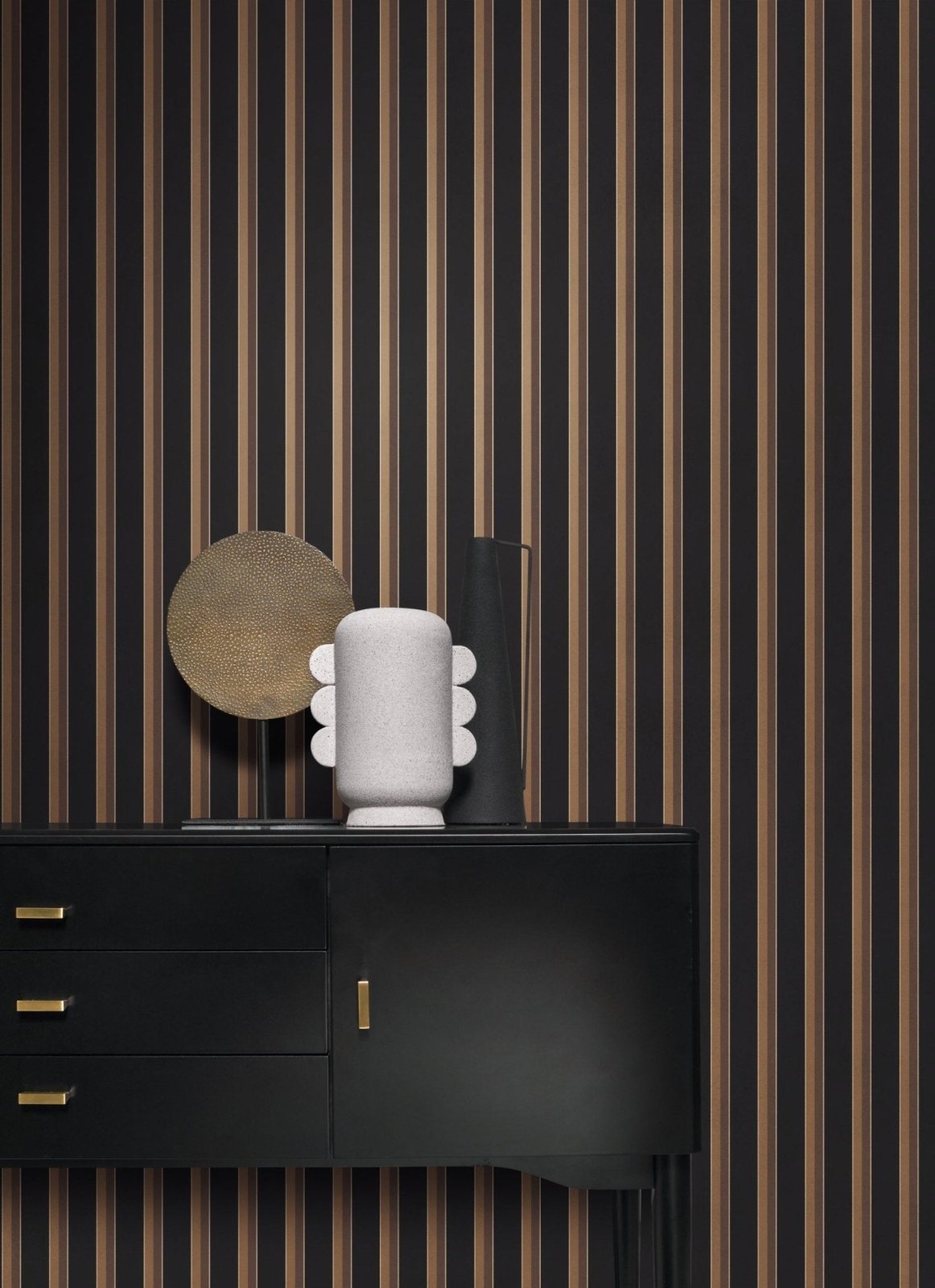 Casadeco Derby Country Club Mordore Noir Wallpaper | Stripe