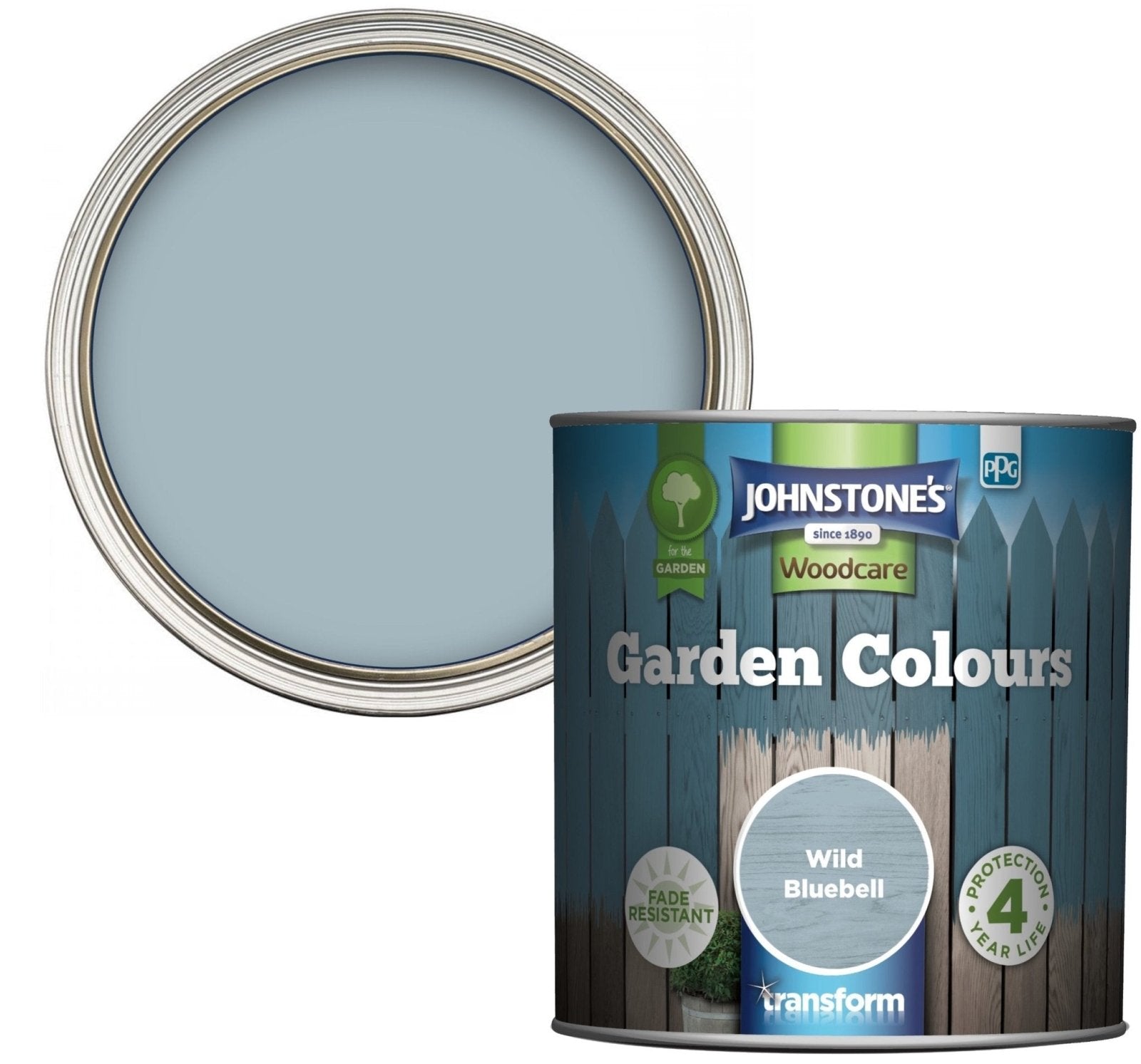 Johnstone's Garden Colours Wood Paint - Wild Bluebell 1L