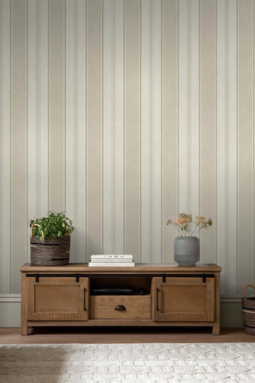Next Country Stripe Neutral Wallpaper – Decor Warehouse