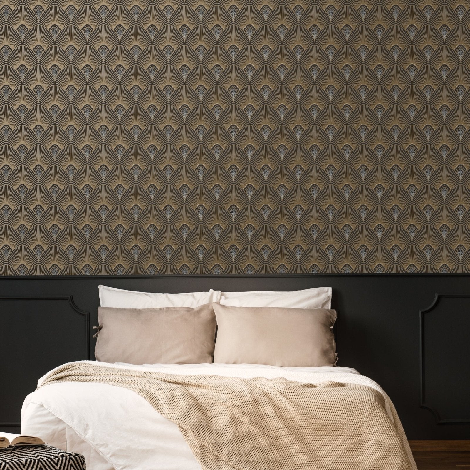 Sublime Art Deco Black & Gold Wallpaper – Decor Warehouse